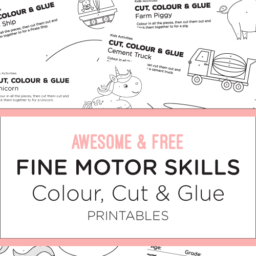 Colour, Cut and Glue | Fine Motor Skills Activity | Free Printable Dow ...