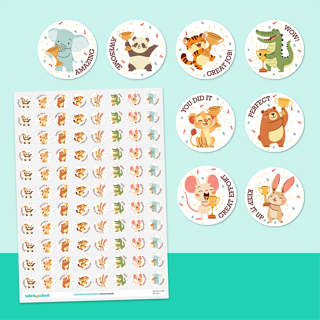 Animal Awards Merit Stickers - 176 Reward Stickers | Labels4school ...
