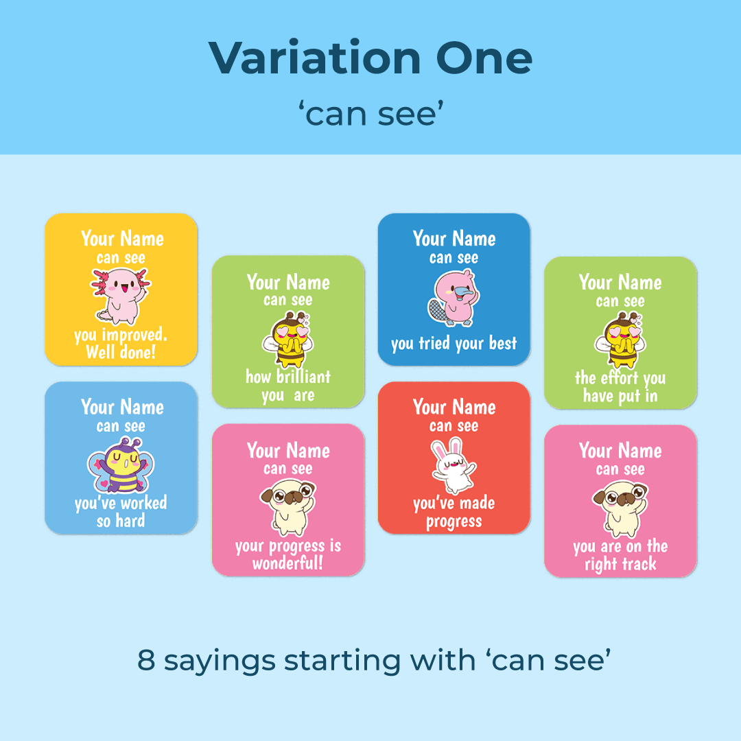 Personalised Animal Mix 1 Merit Stickers – Labels4School