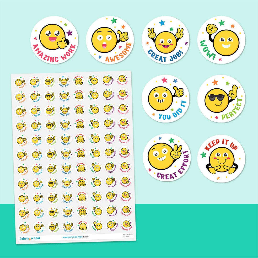 Emoji Friends Merit Stickers - 176 Reward Stickers | Labels4school ...