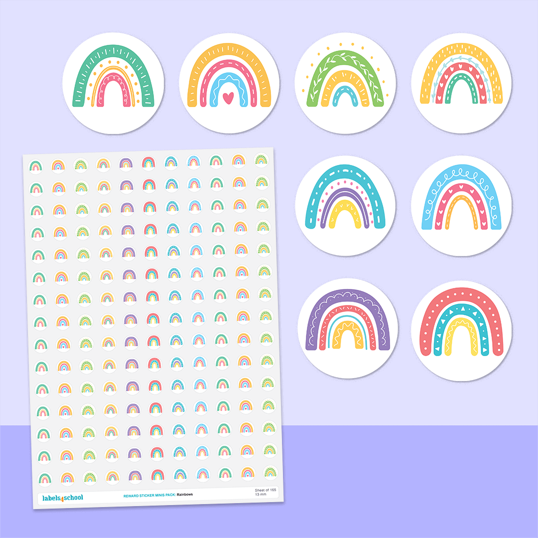 Rainbows Mini Dot Stickers - 165 Reward Stickers | Labels4school ...