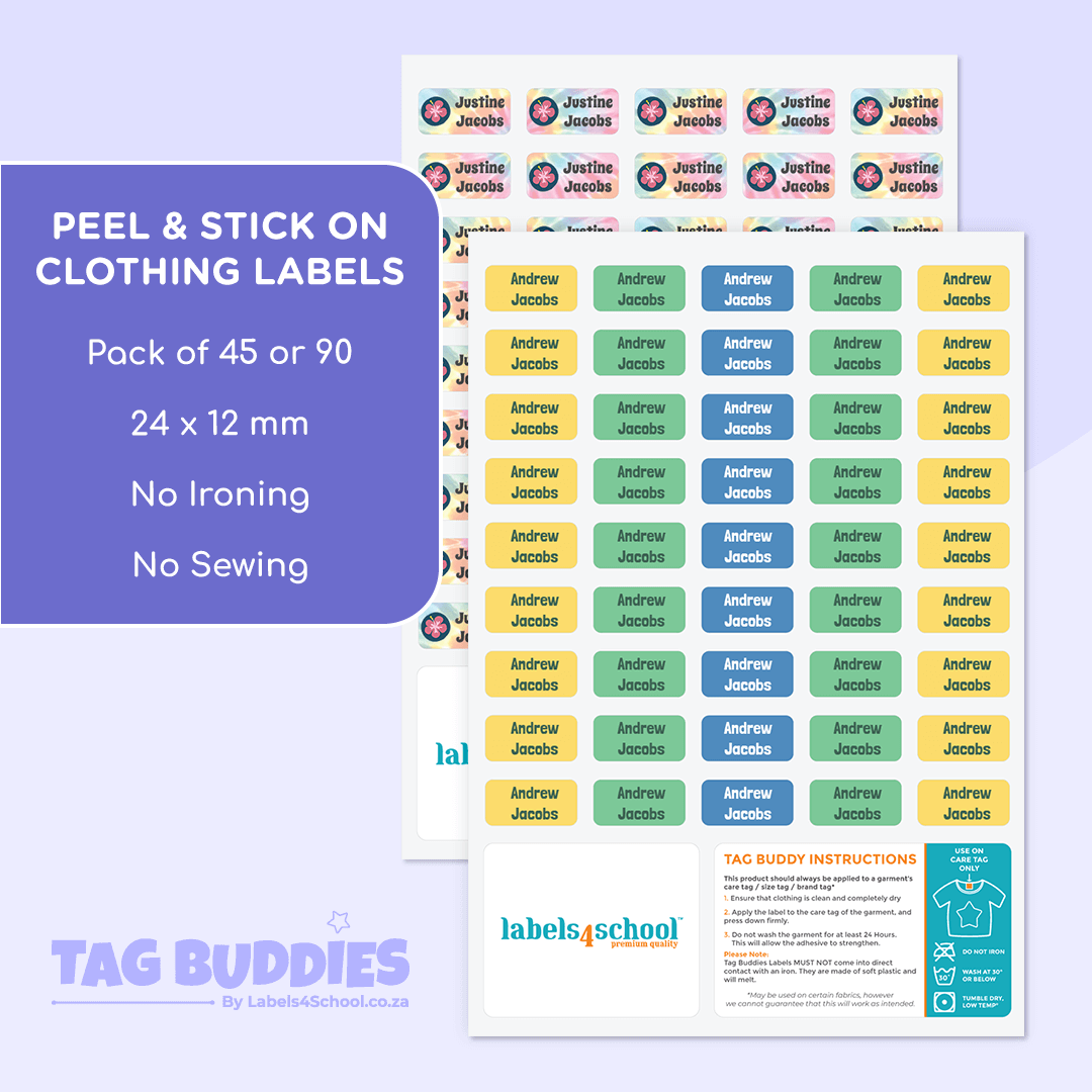 Stick in clothing name labels - Tag Buddies | Labels4School