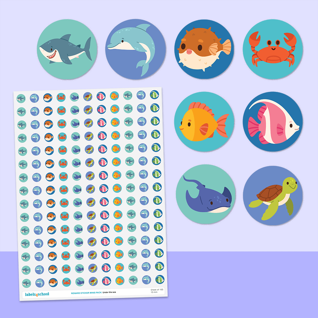 Under the Sea Mini Dot Stickers - 165 Reward Stickers | Labels4school ...
