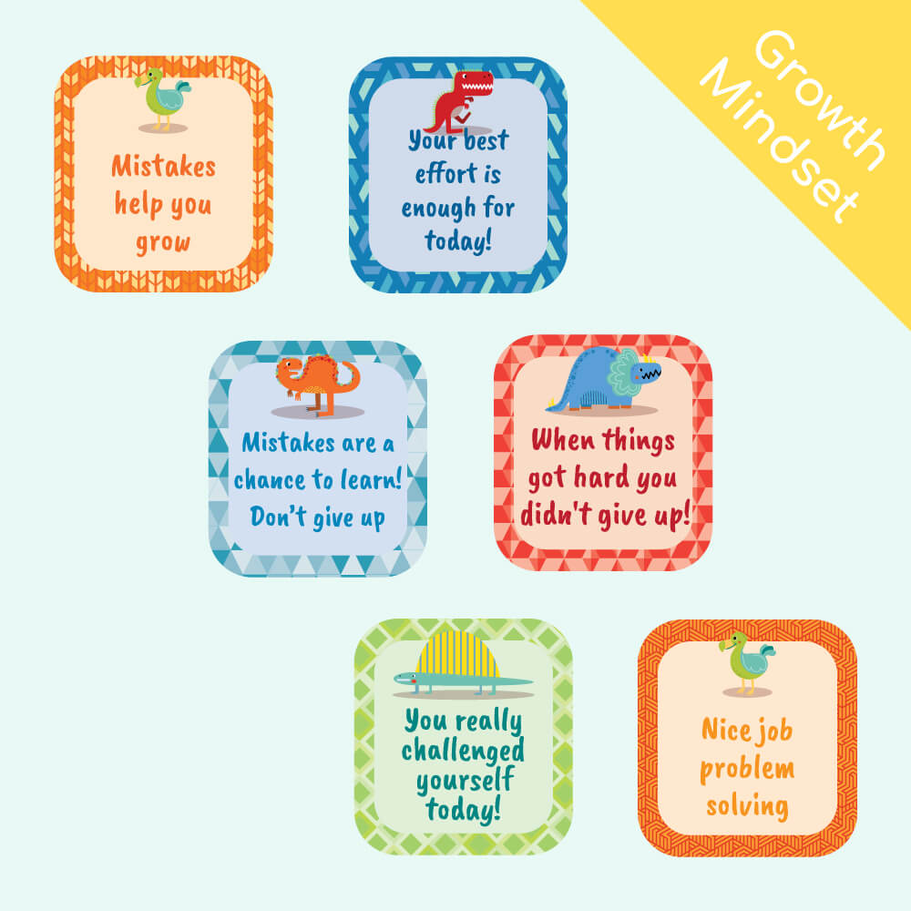 300 Growth Mindset Stickers - Dinosaurs | Labels4School