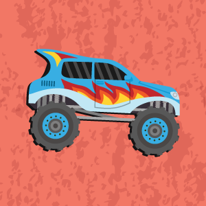 Monster Truck School Labels - Designer Name Labels – Labels4School