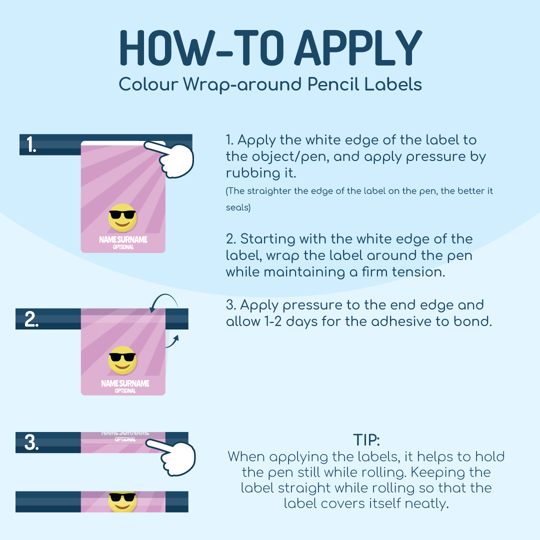 Colour Wrap-Around Pencil Labels - Customise – Labels4School