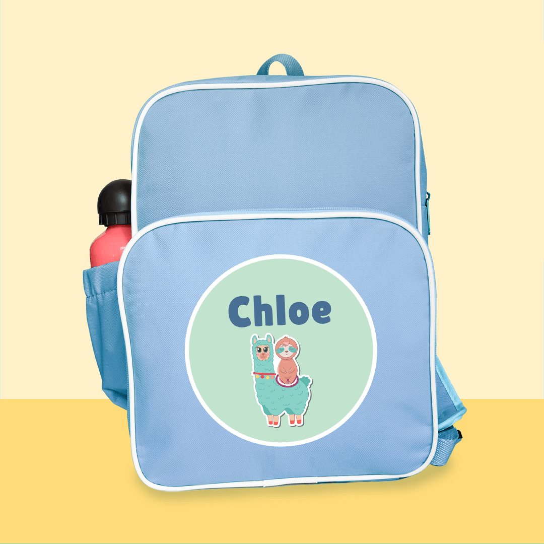 Kiddies Backpack | Light Blue Personalised School Bag – Labels4School