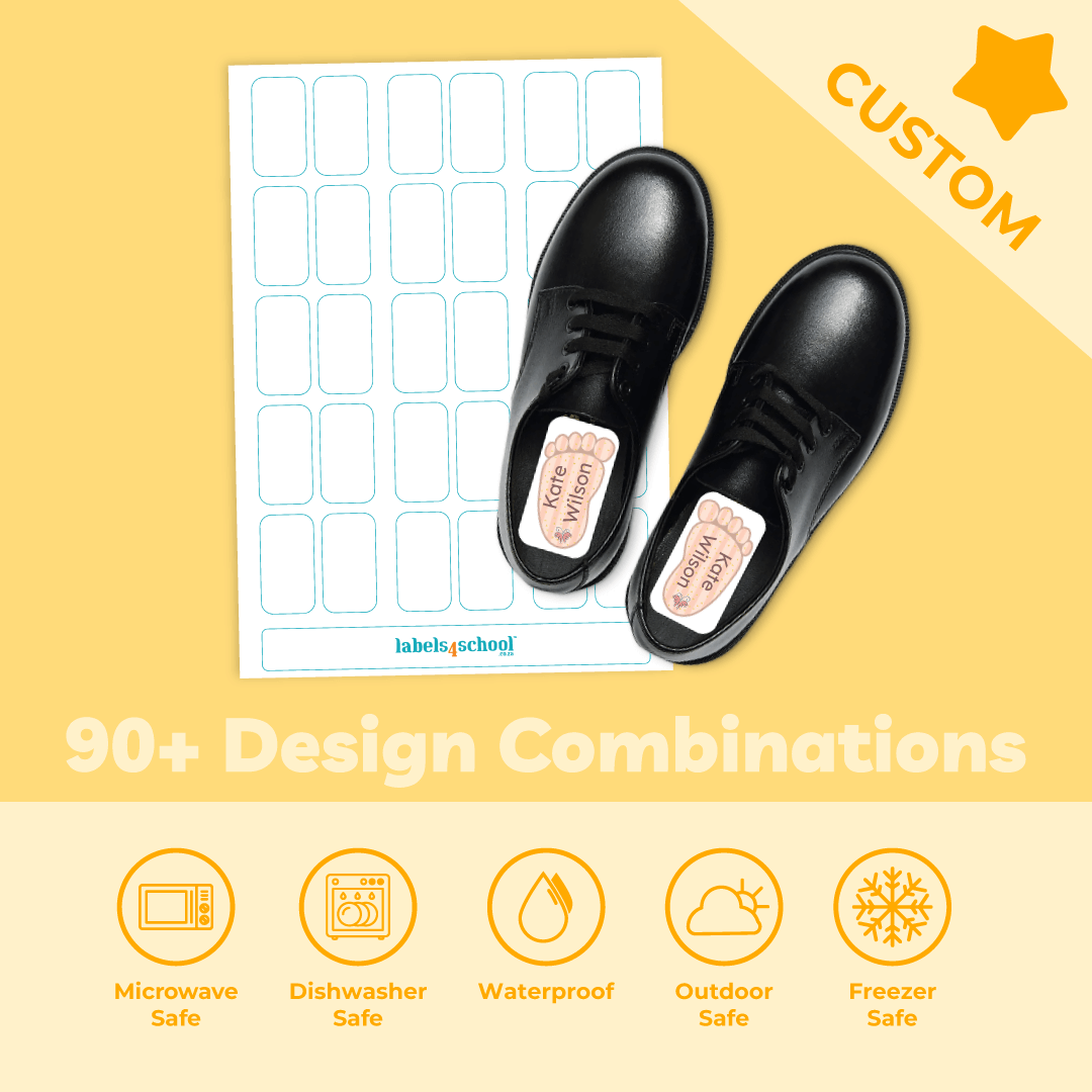 Colour Shoe Labels – Personalised Vinyl Labels – Labels4School