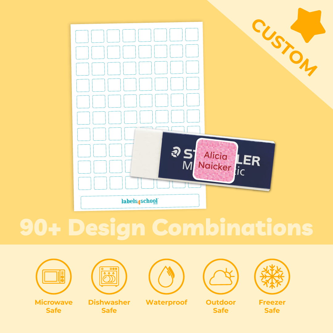 Colour Baby Squares - 80 Personalised Labels | Labels4school ...