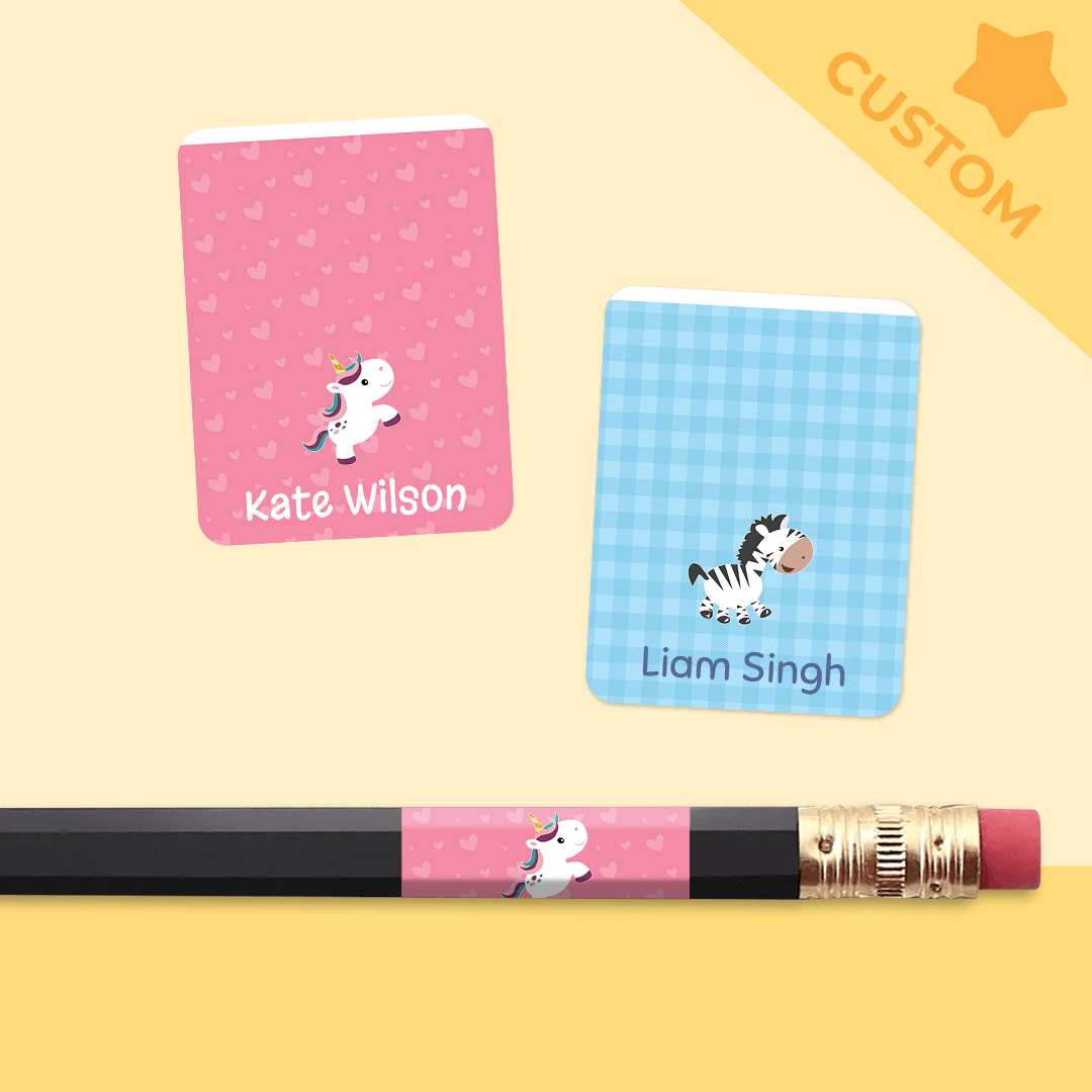 Colour Wrap-around Pencil Labels - 25 Personalised Labels ...