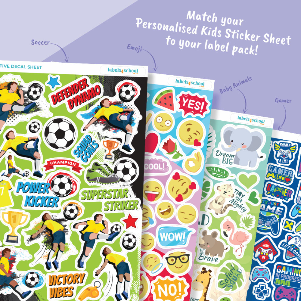 Personalised Kids Sticker Sheets – Lunchbox & Water Bottle Labels ...