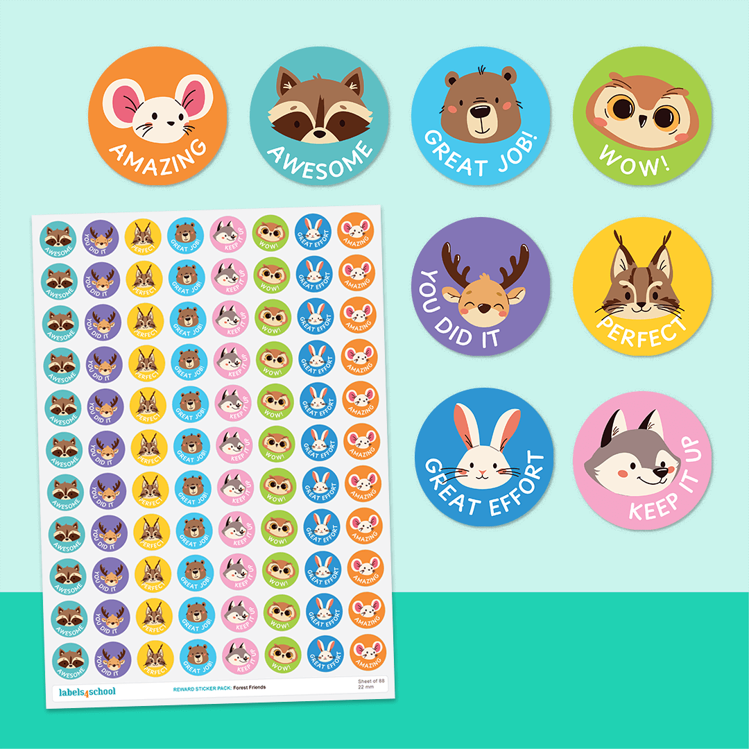 Forest Friends Merit Stickers - 176 Reward Stickers | Labels4school ...