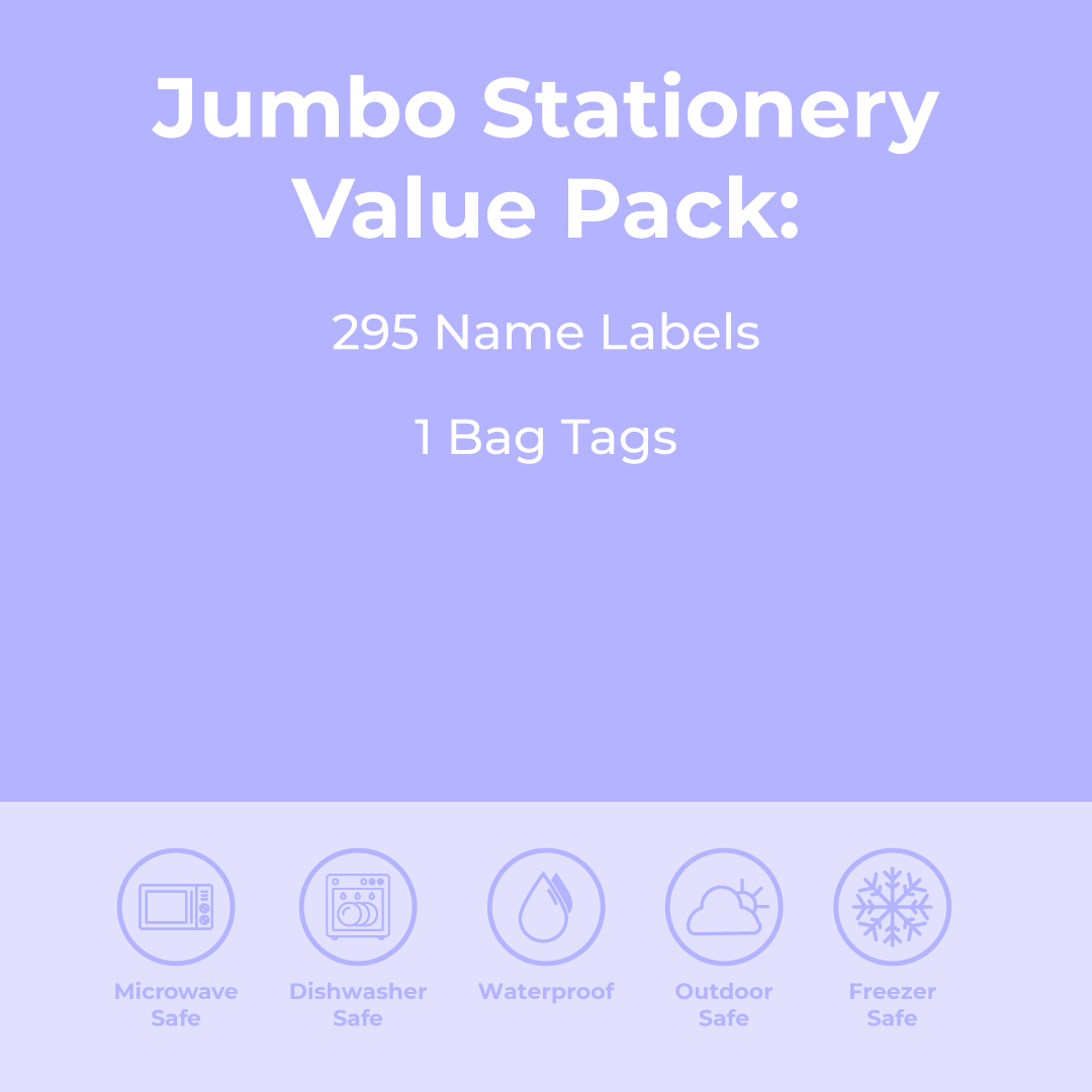 Jumbo Stationery Pack - 296 Personalised Labels | Labels4school ...