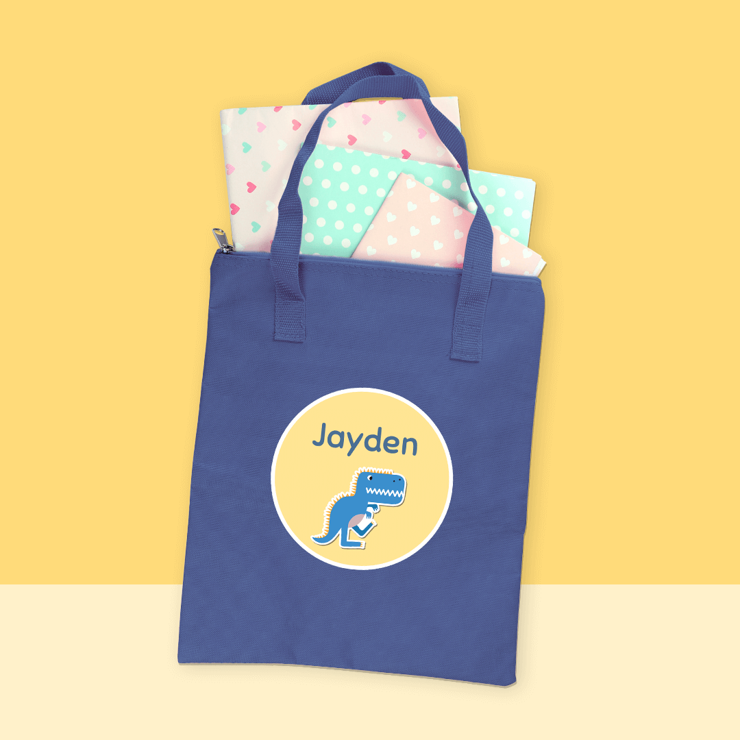 Library Bag | Blue Customised Book Bag – Labels4School