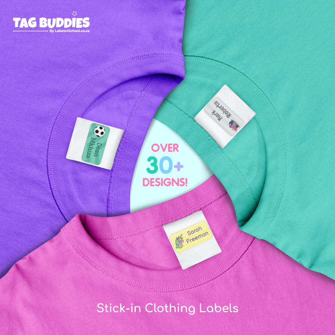 Tag Buddies - Premium stick in clothing labels | Labels4School