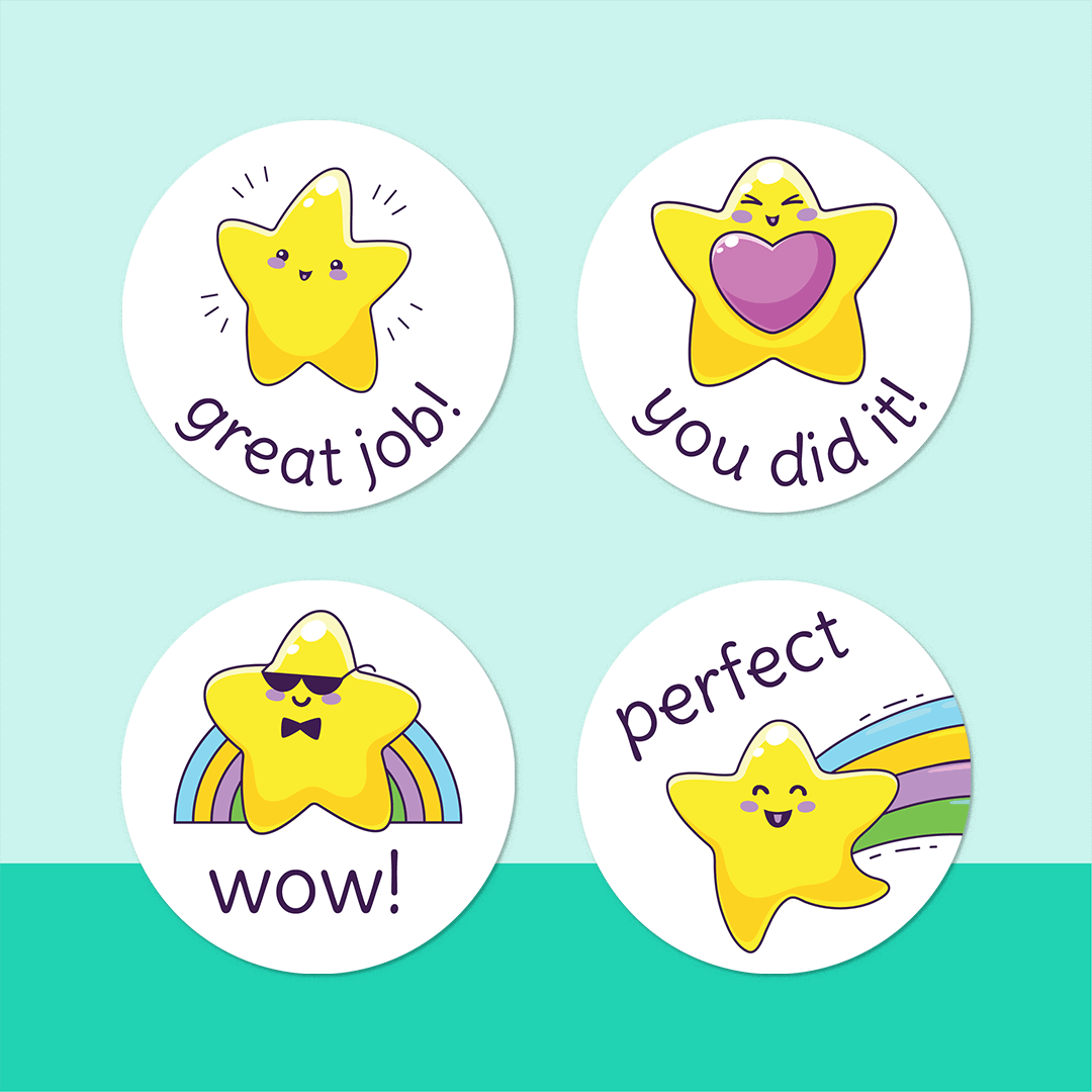 Stars Merit Stickers - 176 Reward Stickers | Labels4school – Labels4School