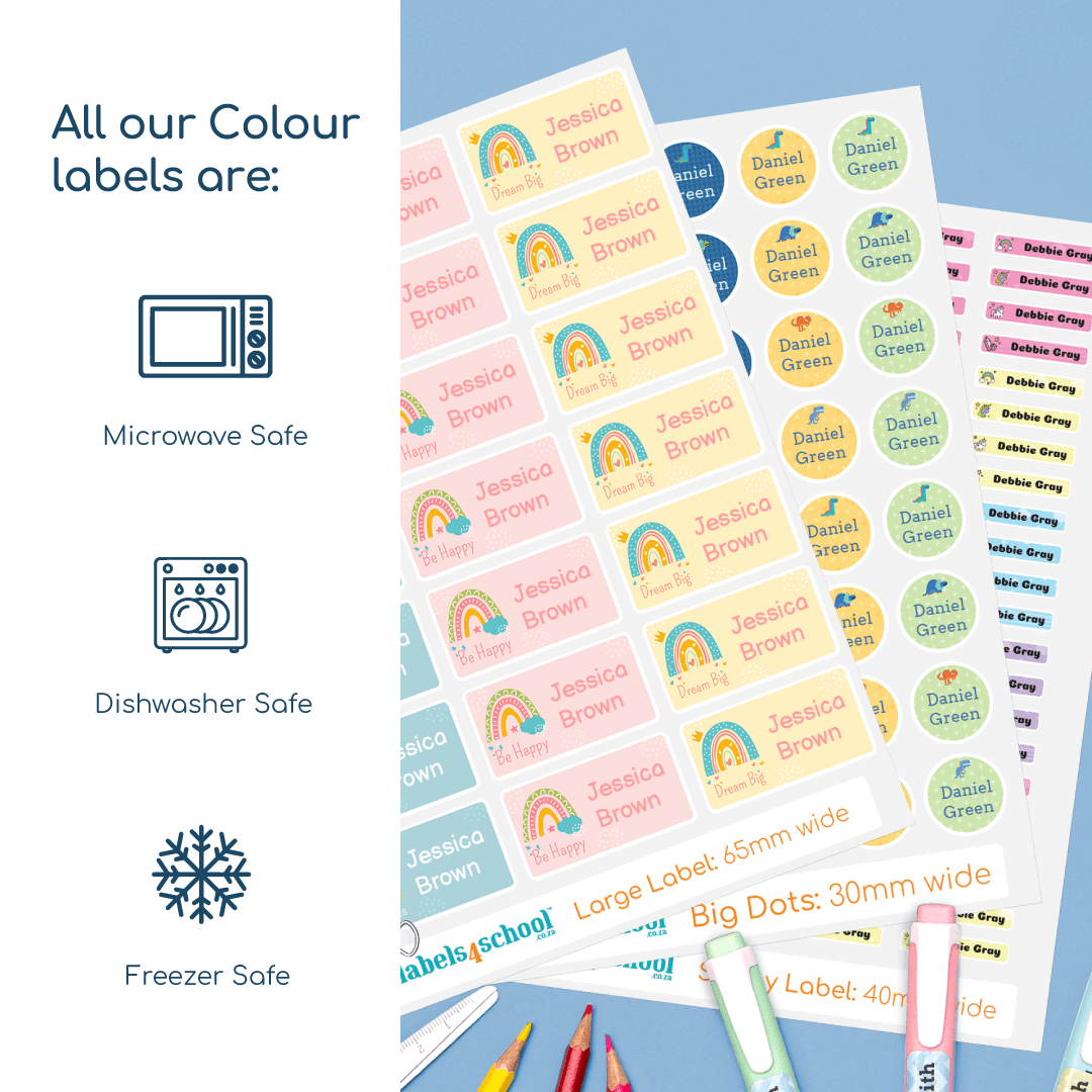 Colour Large Labels - Designer Themes Labels – Labels4School