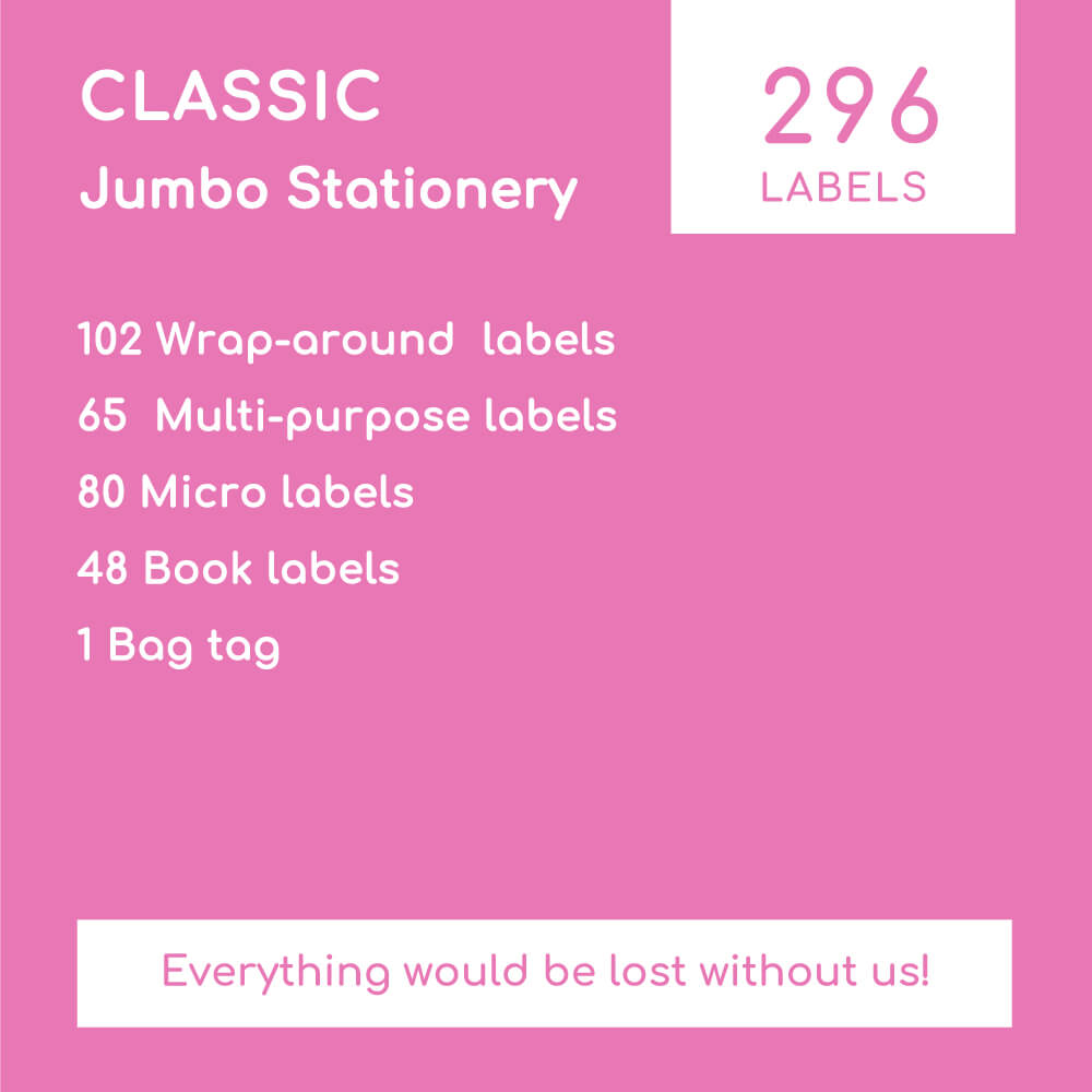 Jumbo Stationery Pack - 296 Personalised Labels | Labels4school ...