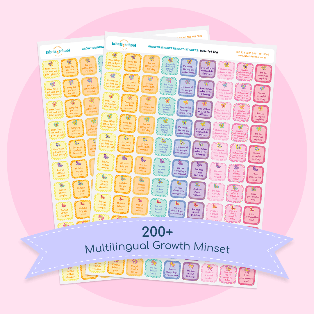 300 Growth Mindset Stickers - Butterfly | Labels4School