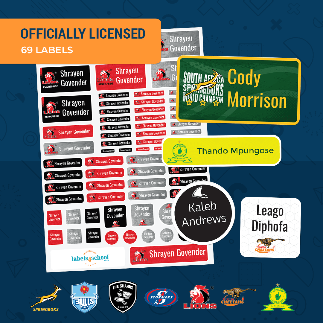 Licensed Sports Teams - Mini Labels pack 69 labels | Labels4school ...