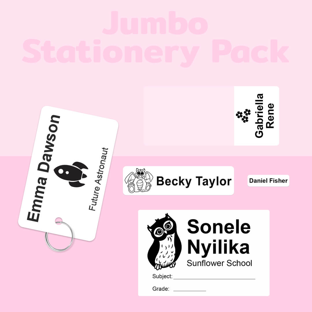 Jumbo Stationery Pack - 296 Personalised Labels | Labels4school ...